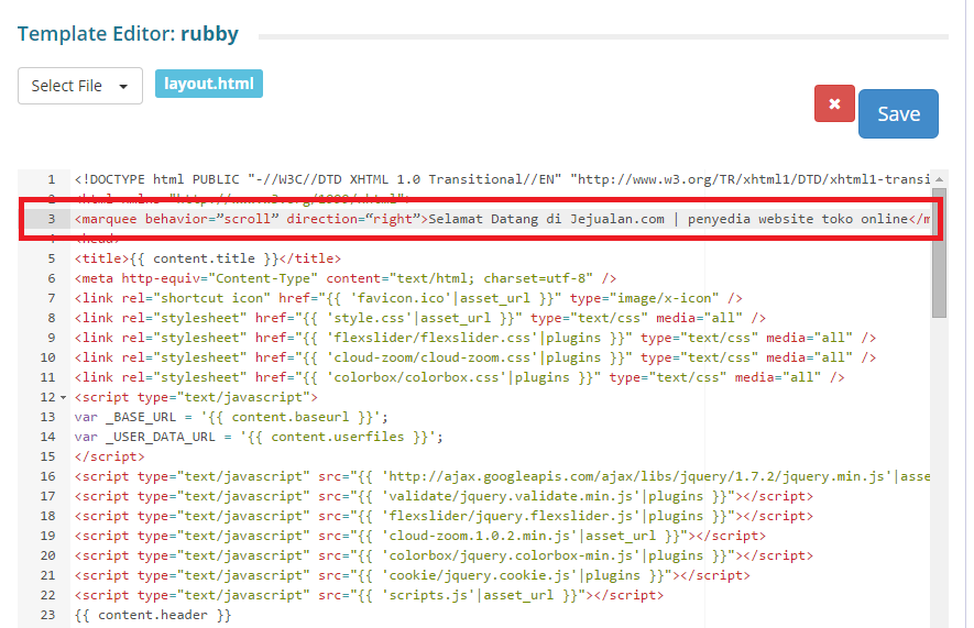 Tutorial Menambahkan Widget Running Text – Jasa Pembuatan Toko Online